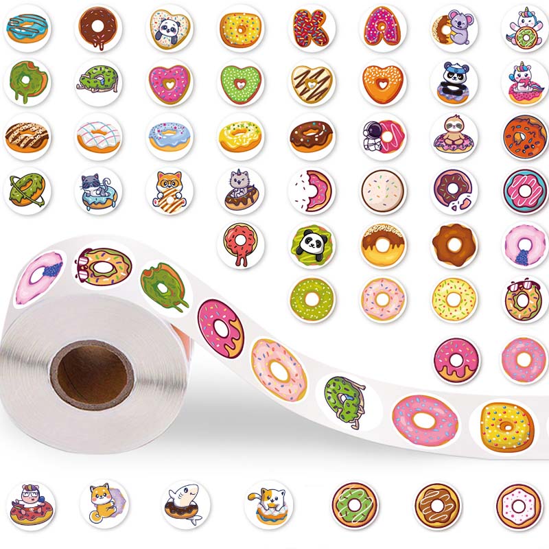 200pcs Roll Stickers for aquaflask, Donut Stickers Labels Bee Vsco ...