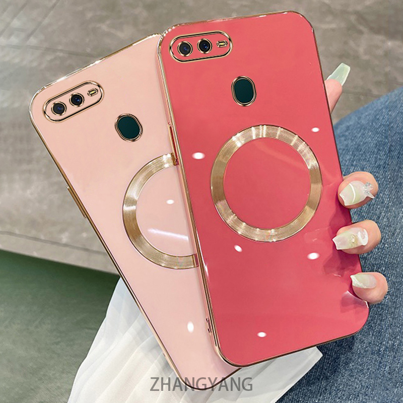 OPPO A5S A12 A7 F9 Case Electroplated silicone TPU phone case with ...