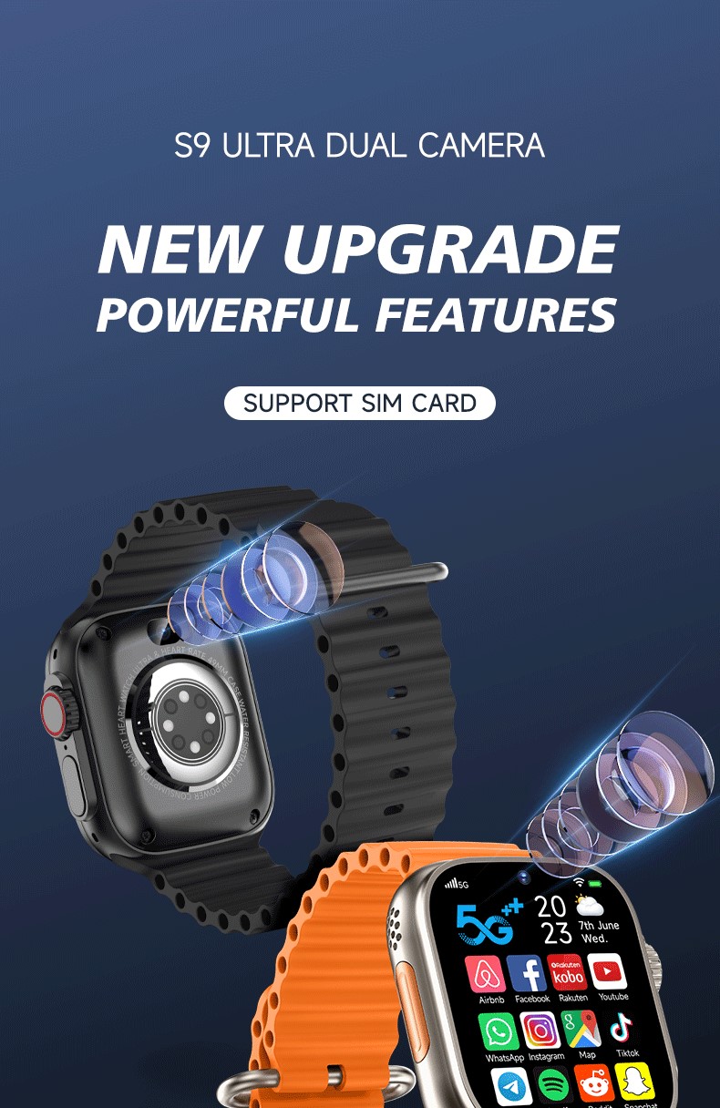 【SIM card】5G 4G android smart watch with sim slot and wifi S9 Ultra ...
