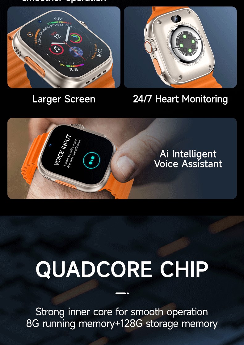 【SIM card】5G 4G android smart watch with sim slot and wifi S9 Ultra ...