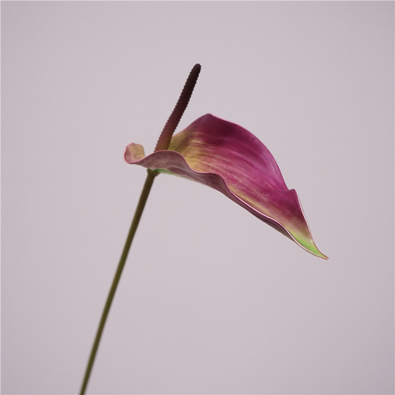 Artificial Flower Hand Feel Guanyin Palm Lotus Candle Red Palm Soft ...