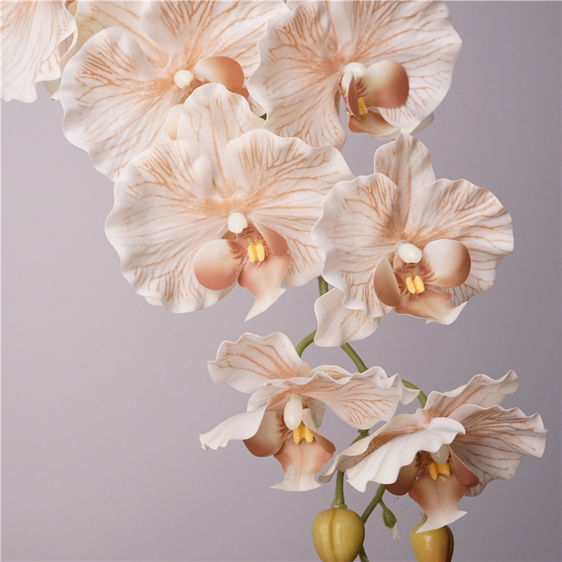 Artificial Flower 9 Phalaenopsis Single Fake Flower Living Room Dining ...