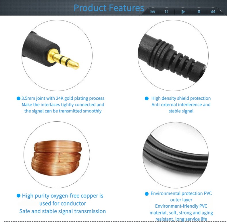 Aux Audio Cable Car Mobile Phone Connection Cable 3.5mm Male to Bus ...