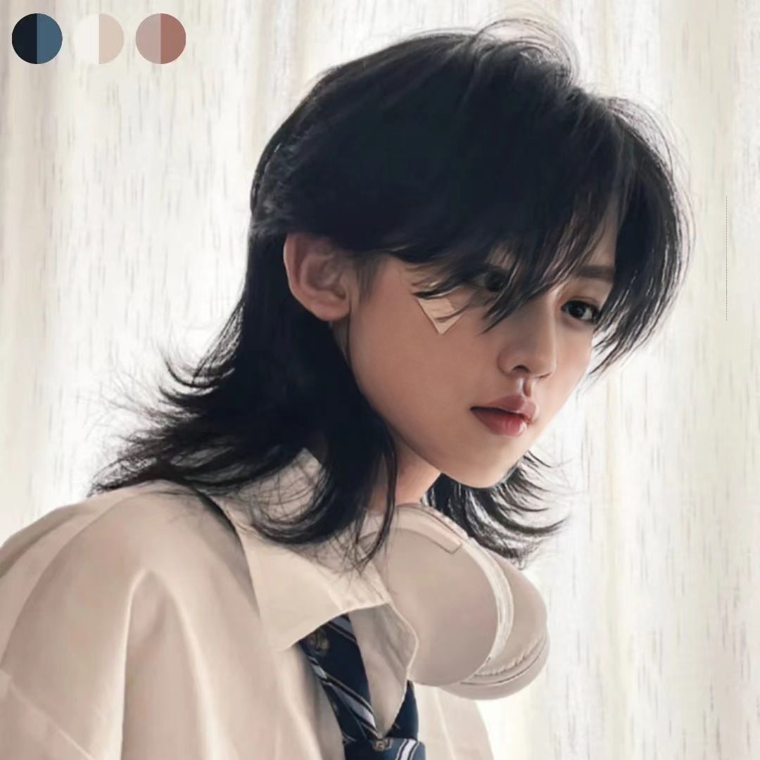 Fake hair mullet head unisex Internet celebrity Samurai head Japanese ...