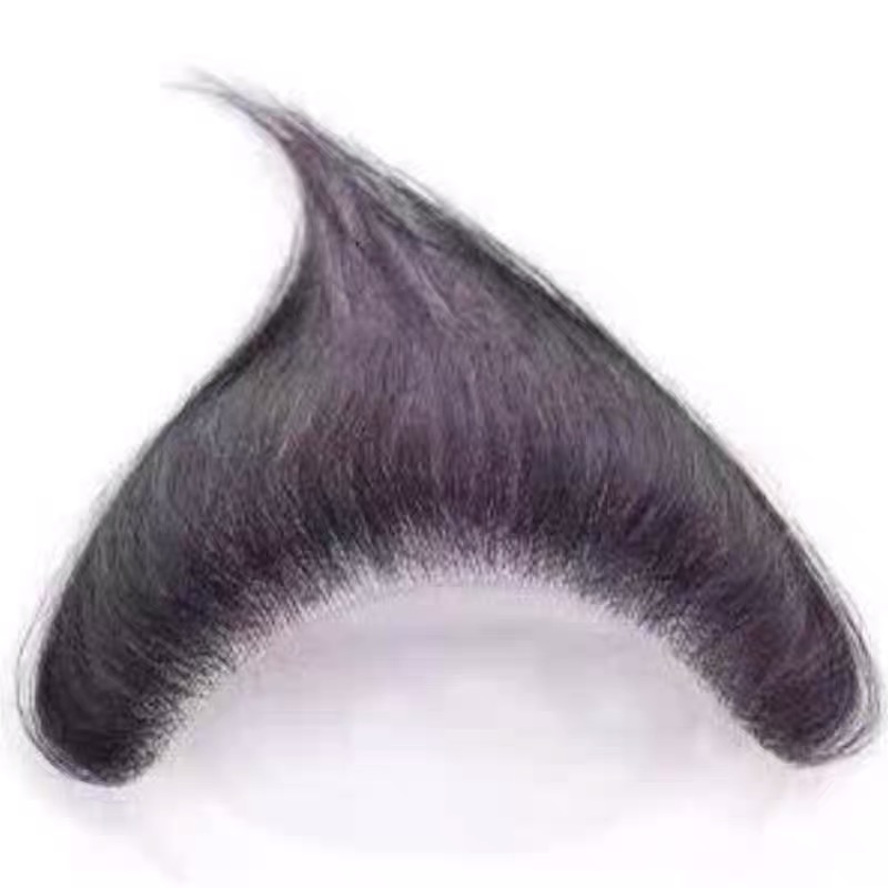 Hairline fake hair patch for men and women forehead m shape bangs true ...