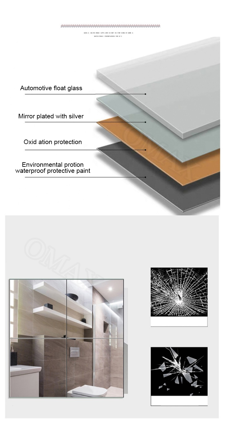 Glass Mirror Sticker Wall full-length mirror Stitching mirror wall ...