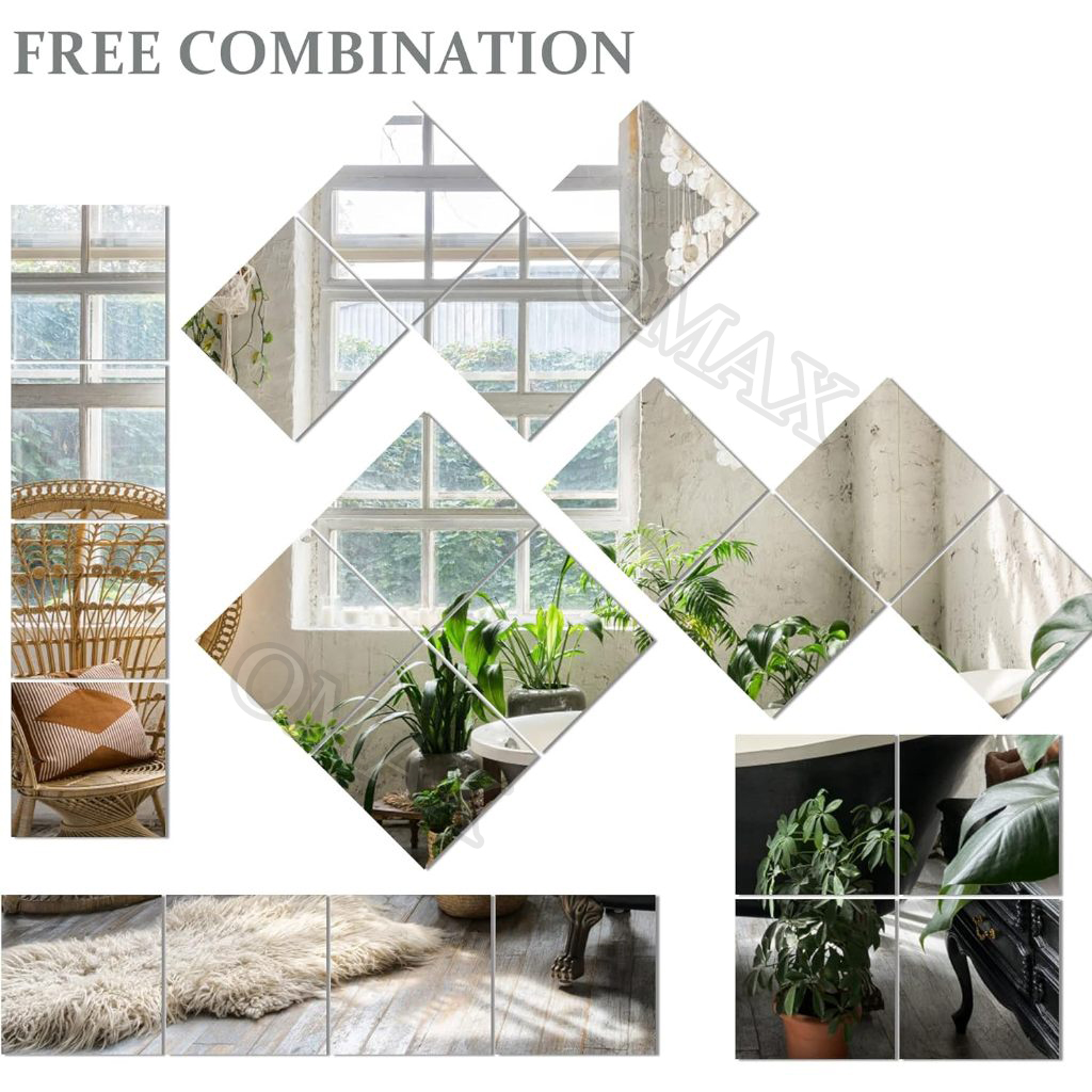 Glass Mirror Sticker Wall full-length mirror Stitching mirror wall ...