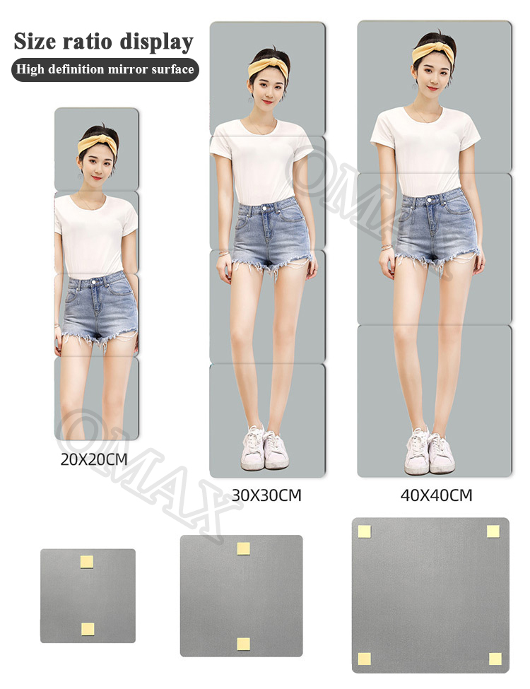 Glass Mirror Sticker Wall full-length mirror Stitching mirror wall ...