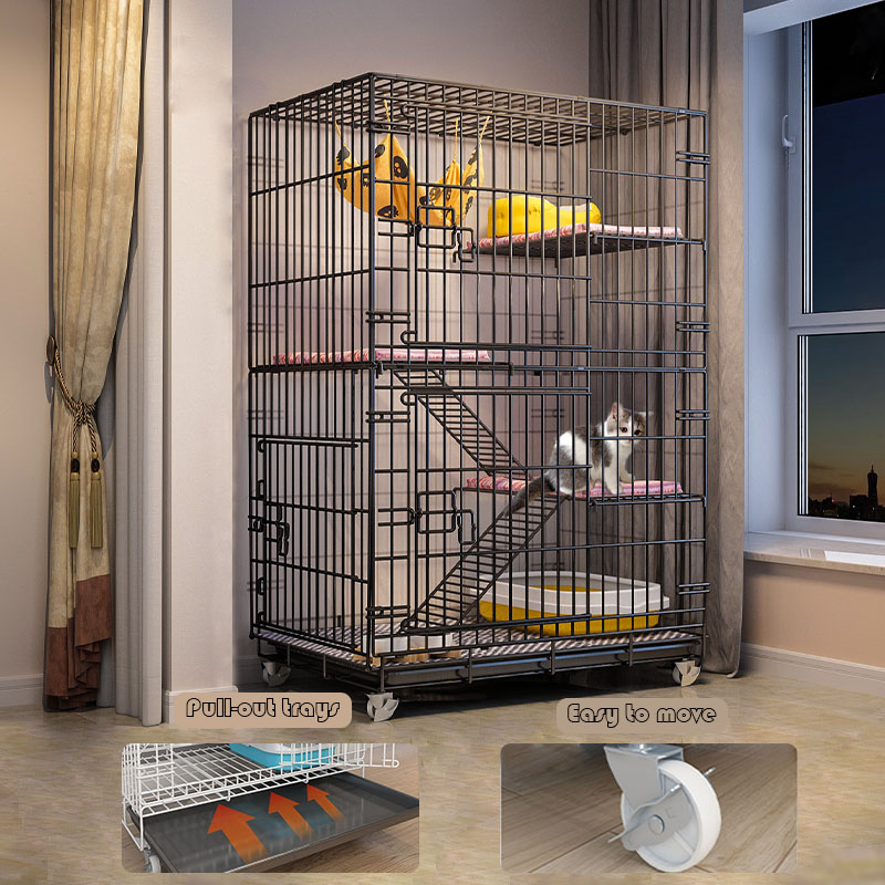 【oversize】Available Cat Cage 4 Layer Stackable Pet Cage With Wheels Cat ...