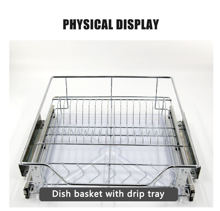 KEVE 2Pcs Pull Out Basket Stainless Pull Out Dish Rack Kitchen Cabinet ...