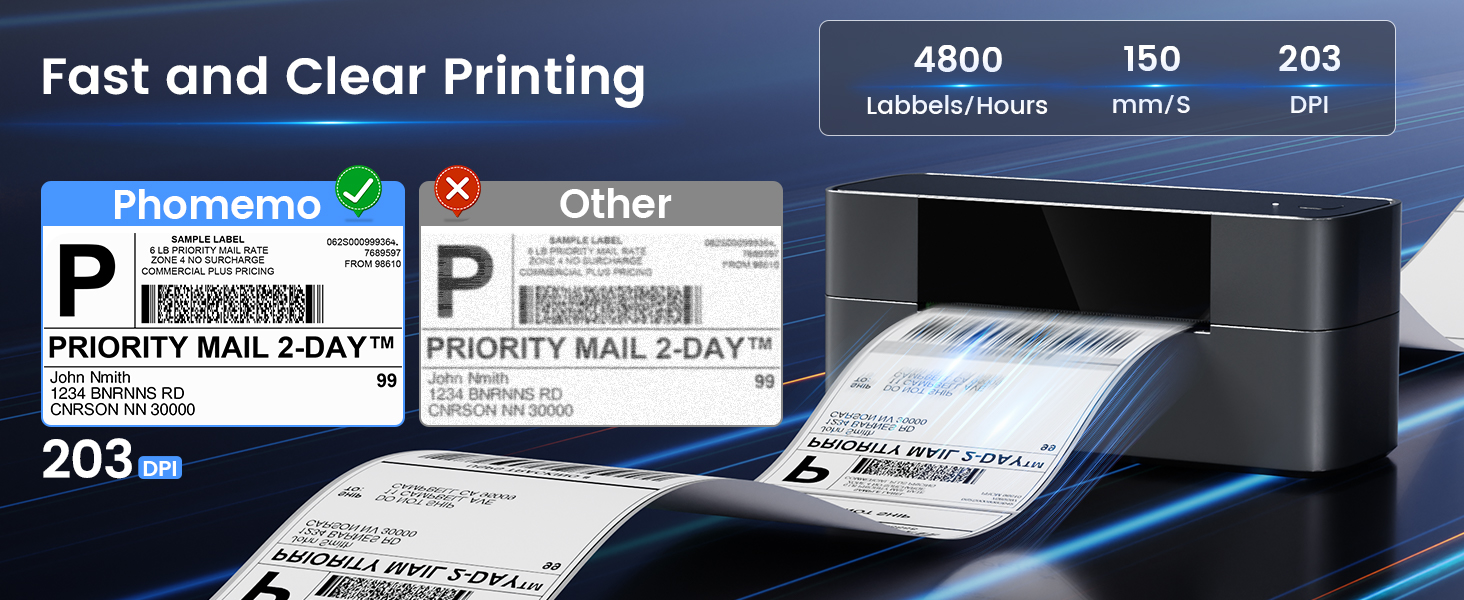 Phomemo 245BT Usb/Bluetooth Waybill Printer,Inkless Thermal Printer For Barcode,Label Sticker ...
