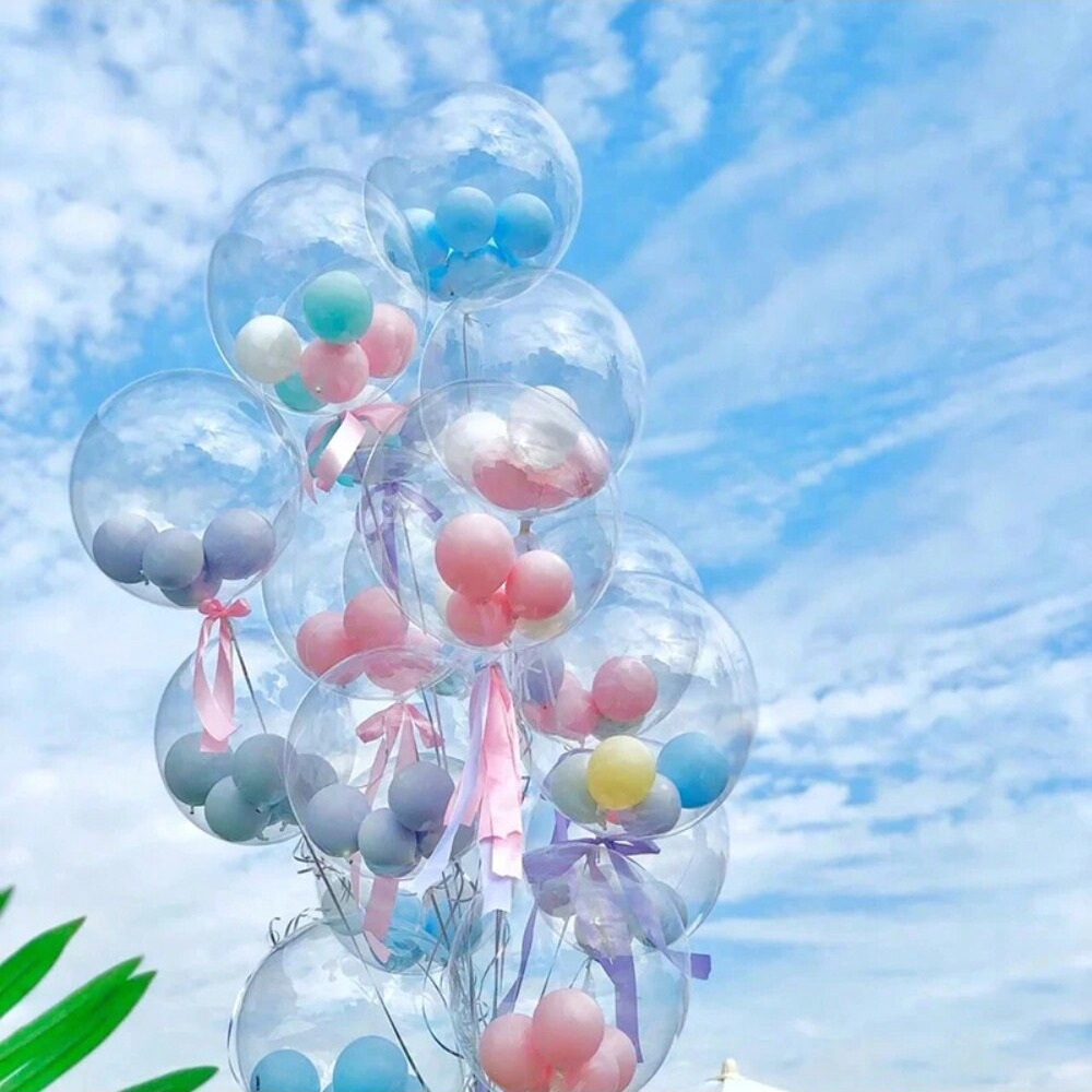 5pcs Transparent Bobo Balls, Birthday Party Holiday Scene Decoration ...
