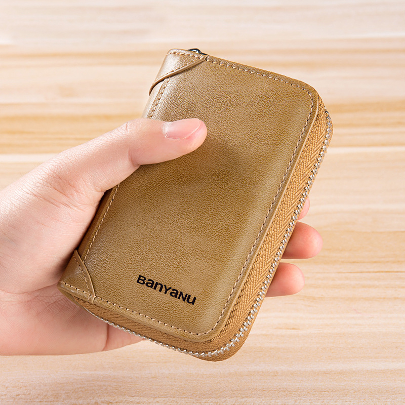 BANYANU Small Driver License Holder Bag Original Cowhide Genuine ...