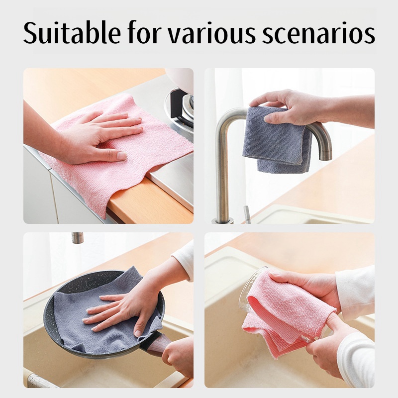 60pcs/3Roll 25cm×25cm Kitchen Rag/Removable Dishcloth/Microfiber Cloth ...