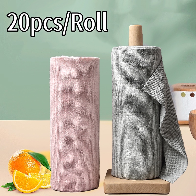 60pcs/3Roll 25cm×25cm Kitchen Rag/Removable Dishcloth/Microfiber Cloth ...