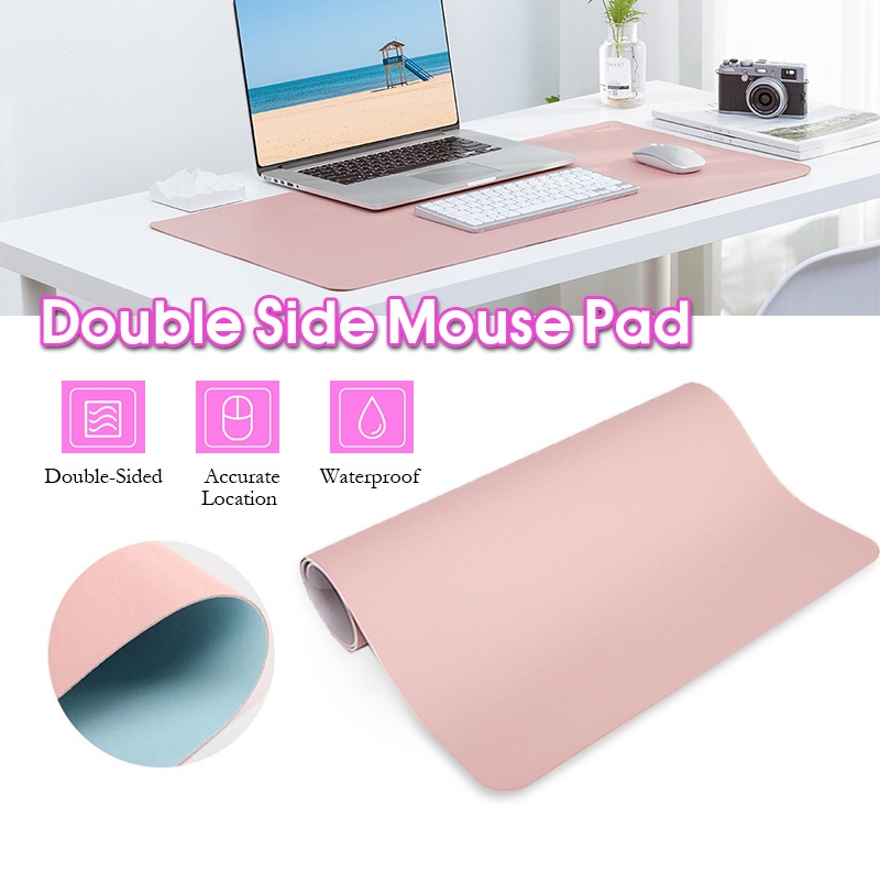 Portable Large Mouse Pad Double Side PU Leather Desk Pad Waterproof ...