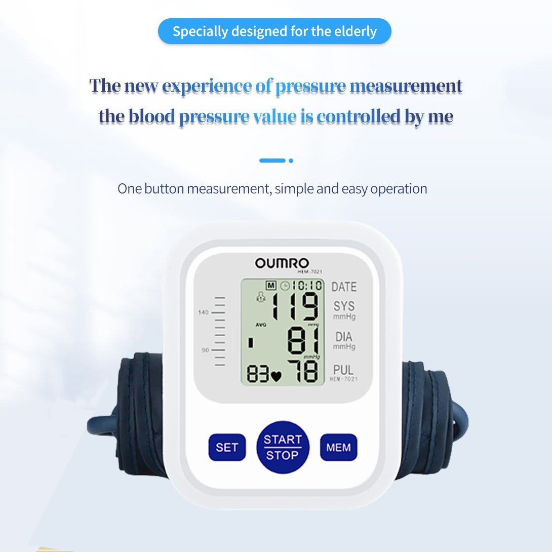 OUMRO Electronic Blood Pressure Digital Monitor Arm Type Microcomputer ...