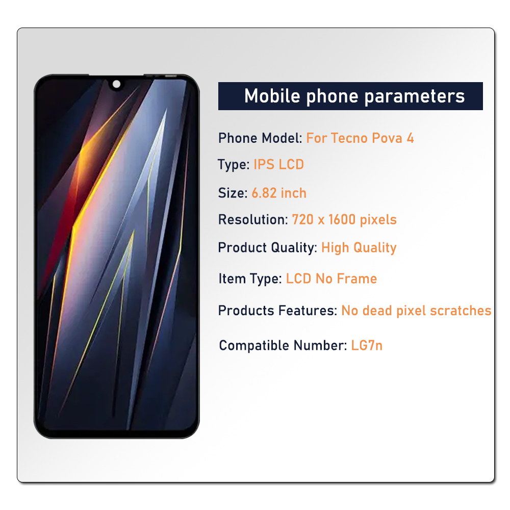 For Tecno Pova 4 Pova4 LG7 LG7n LCD Display Touch Screen Digitizer ...