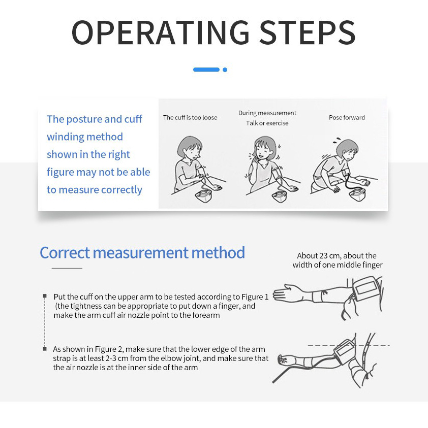 OUMRO Electronic Blood Pressure Digital Monitor Arm Type Microcomputer ...