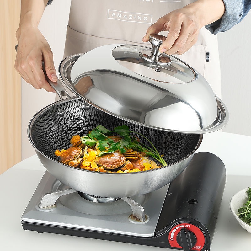 Home pot cover Stainless steel lid Thickening Vision Tempered Glass ...