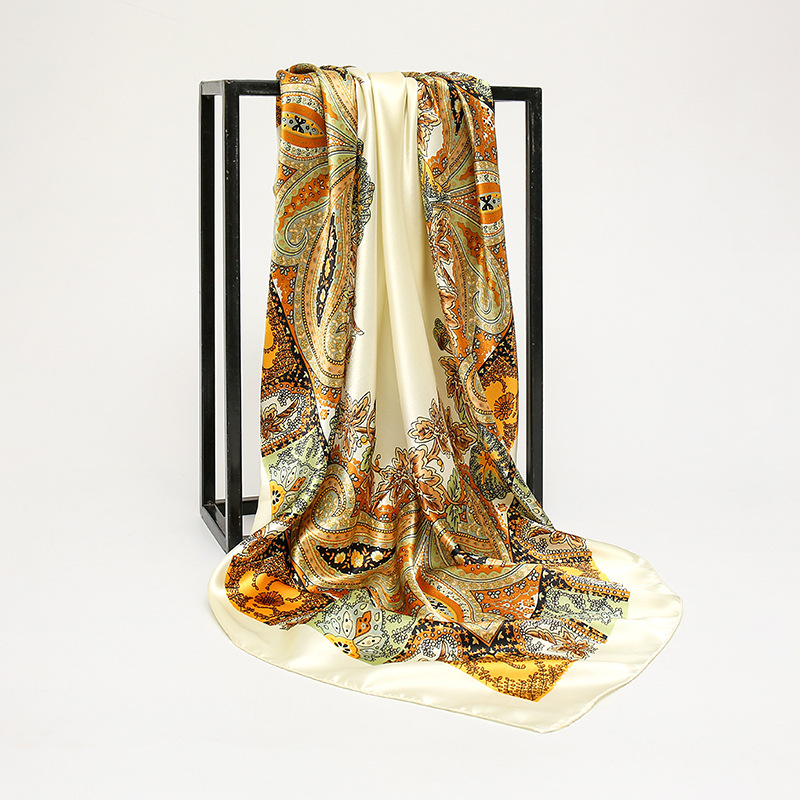 Square Silk Headscarf With Abstract Pattern, Suitable For Women As Neck ...