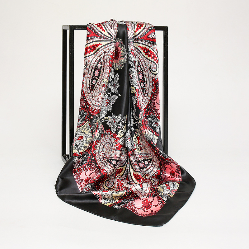 Square Silk Headscarf With Abstract Pattern, Suitable For Women As Neck ...