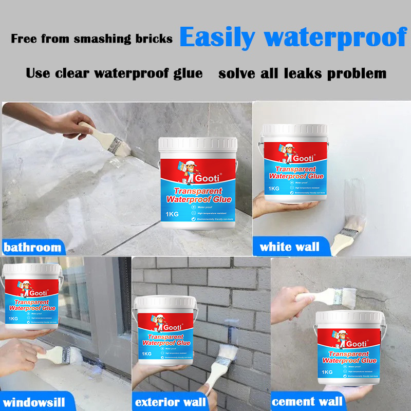 1000G Free Brush Super Transparent Waterproof Sealant Glue Repair ...