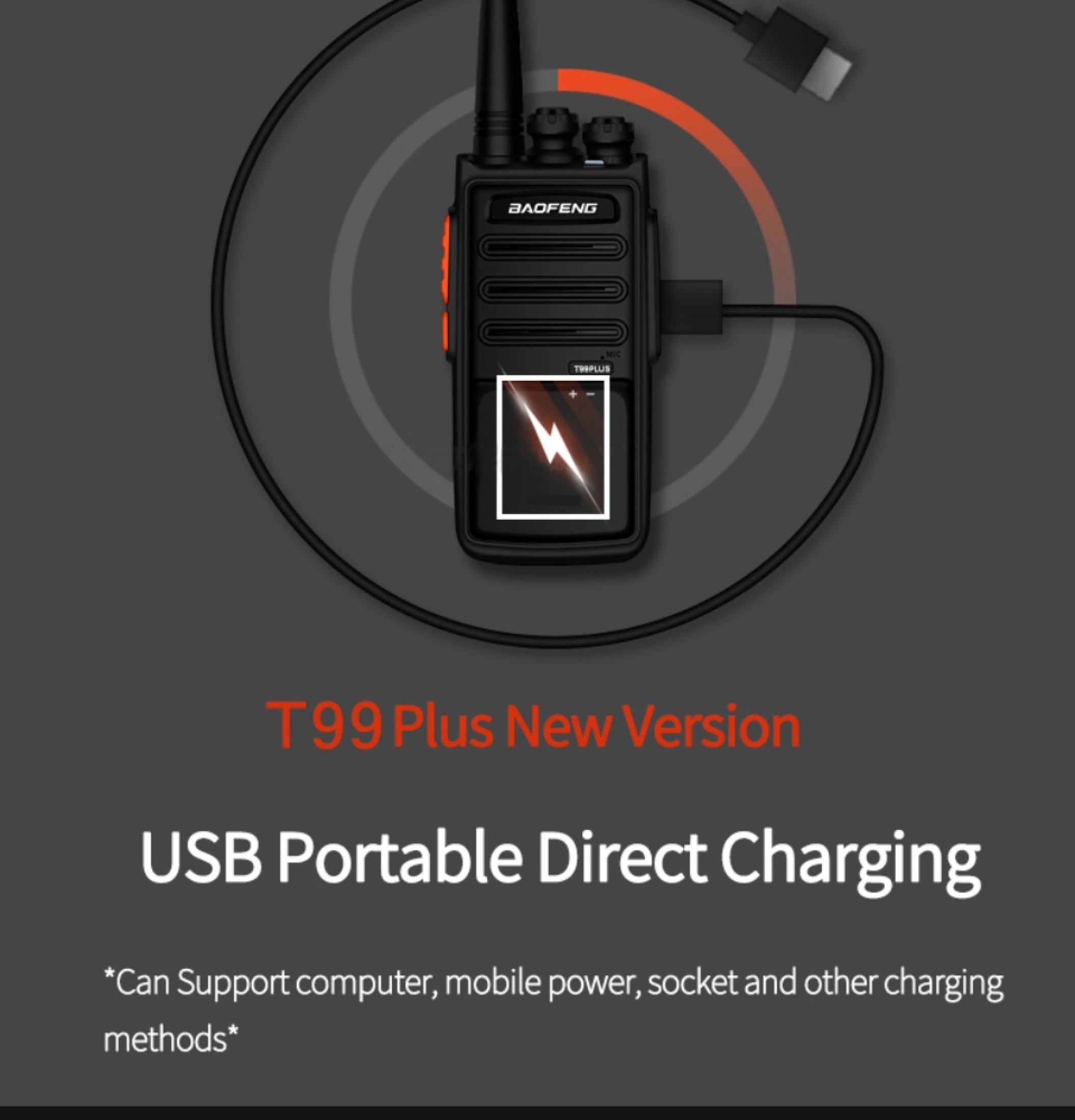 Baofeng T99 Plus walkie-talkies portable two-way radio UHF transceiver set of 10 | Shopee ...