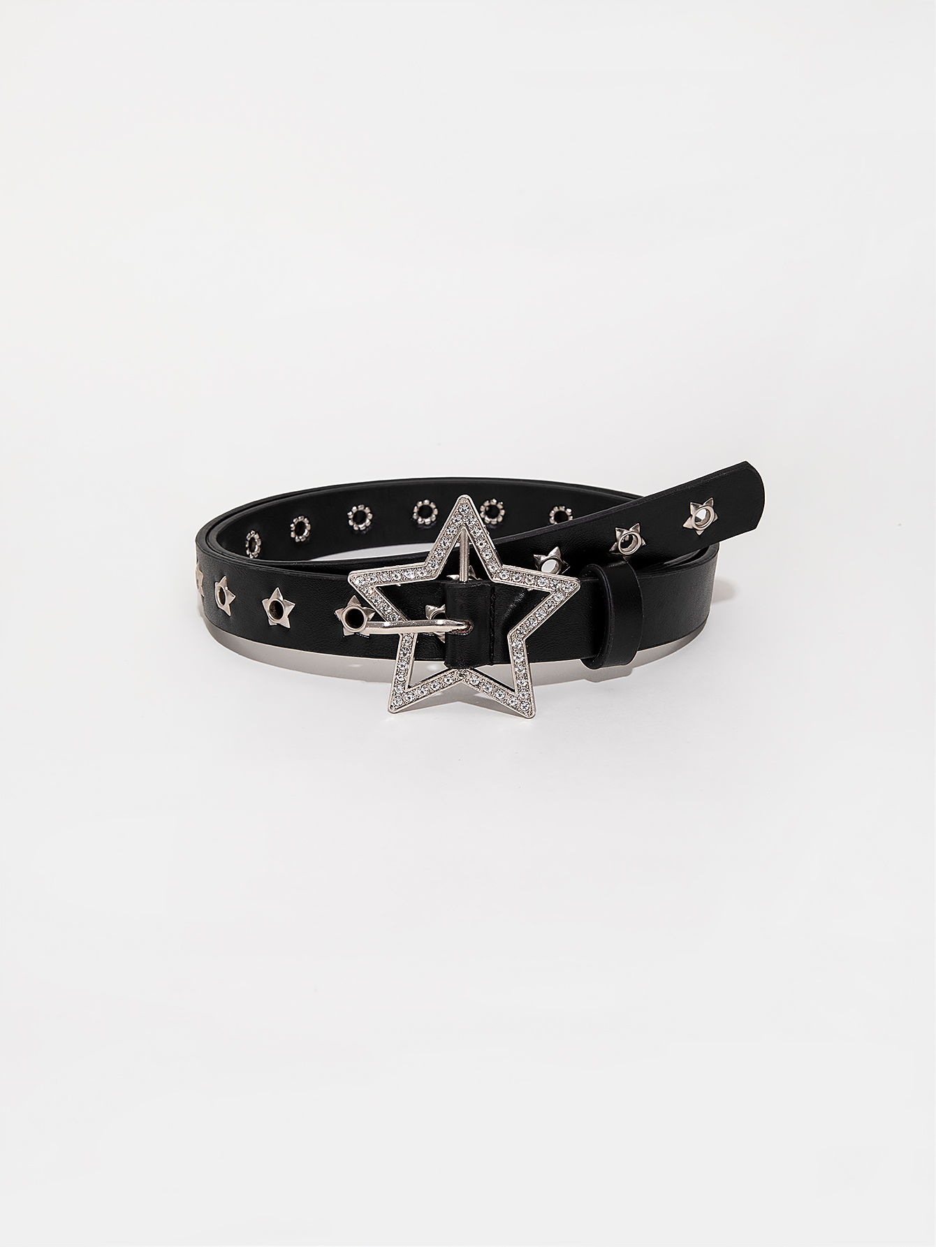 A women's y2k Star series Star shape bright diamond carved metal buckle ...