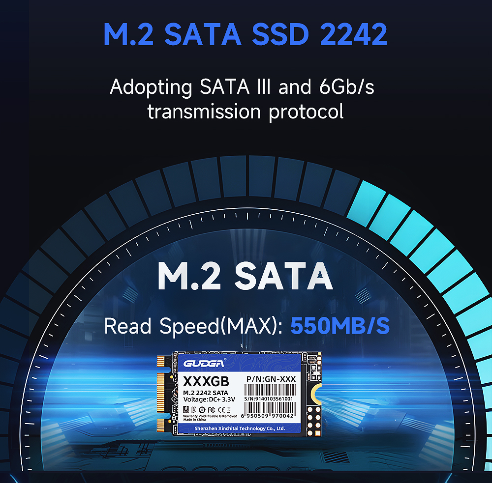GUDGA SSD M2 SATA 22X42mm M.2 NGFF SATA SSD 64GB 128GB 256GB 512GB Internal Solid Hard State ...