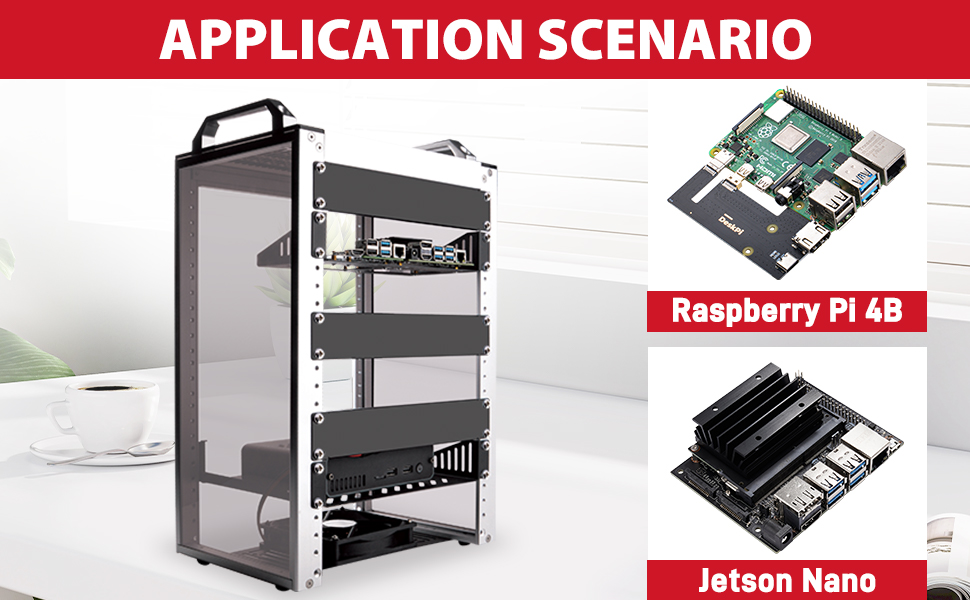 DeskPi RackMate T1, 10 Inch 8U Server Cabinet for Network, Servers ...