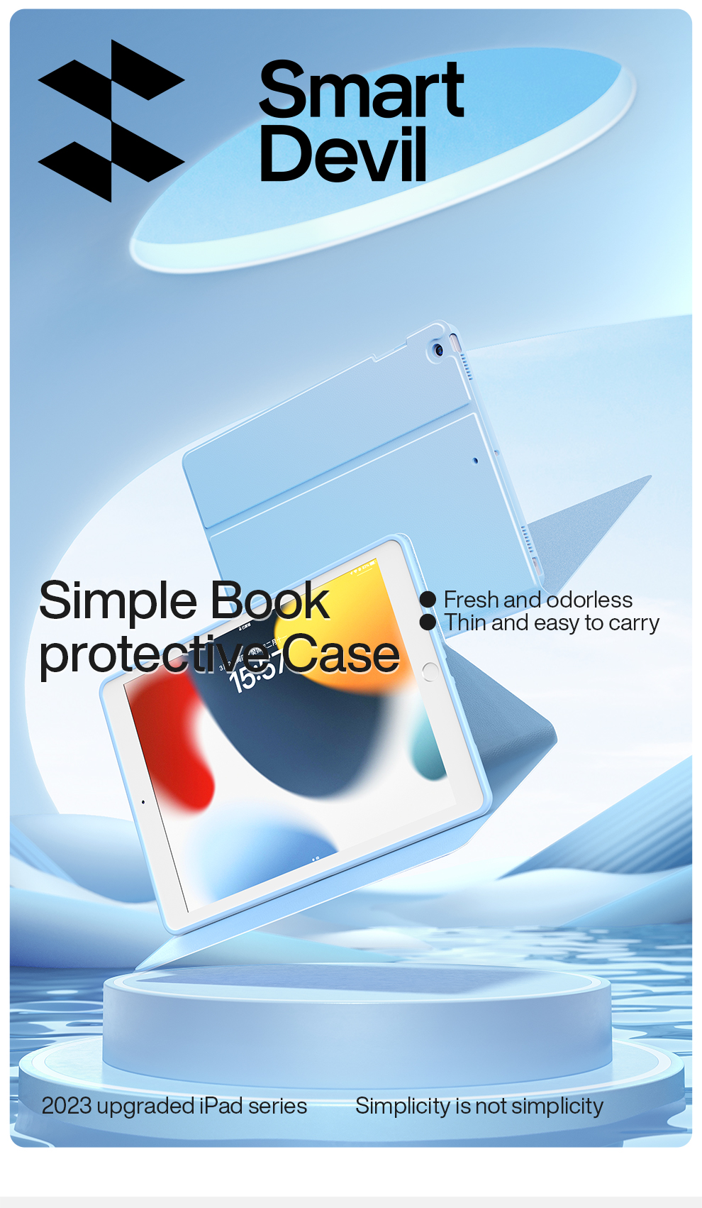 SmartDevil Book Case For iPad Pro 2024/iPad Air6 Lightweight Slim Shockproof Silicone | Shopee ...
