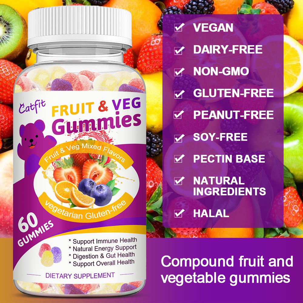 Catfit Multivitamins fruit and vegetable gummies multivitamins for kids ...