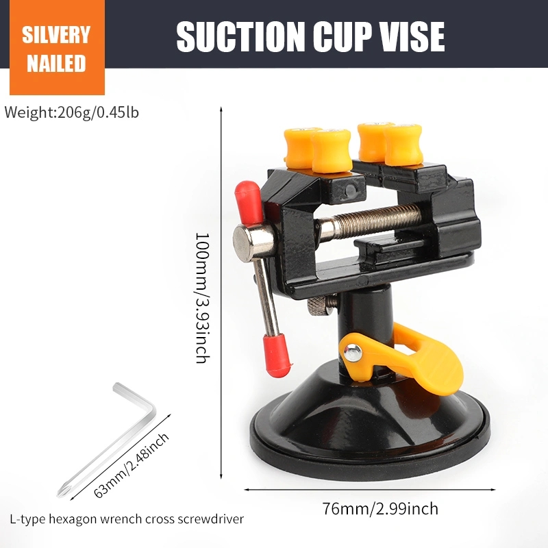 Universal Mini Suction Vise Clamp 360 Degrees Drill Press Vise Table Bench Vice with Suction ...