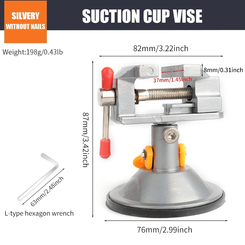 Universal Mini Suction Vise Clamp 360 Degrees Drill Press Vise Table Bench Vice with Suction ...