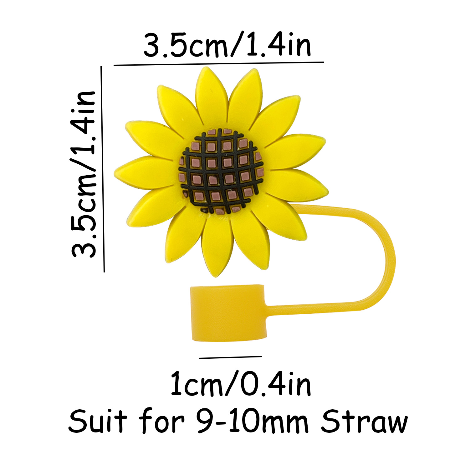 5Pcs Soft PVC Sunflower Shape Straw Cover Dust-proof Straw Tumbler ...
