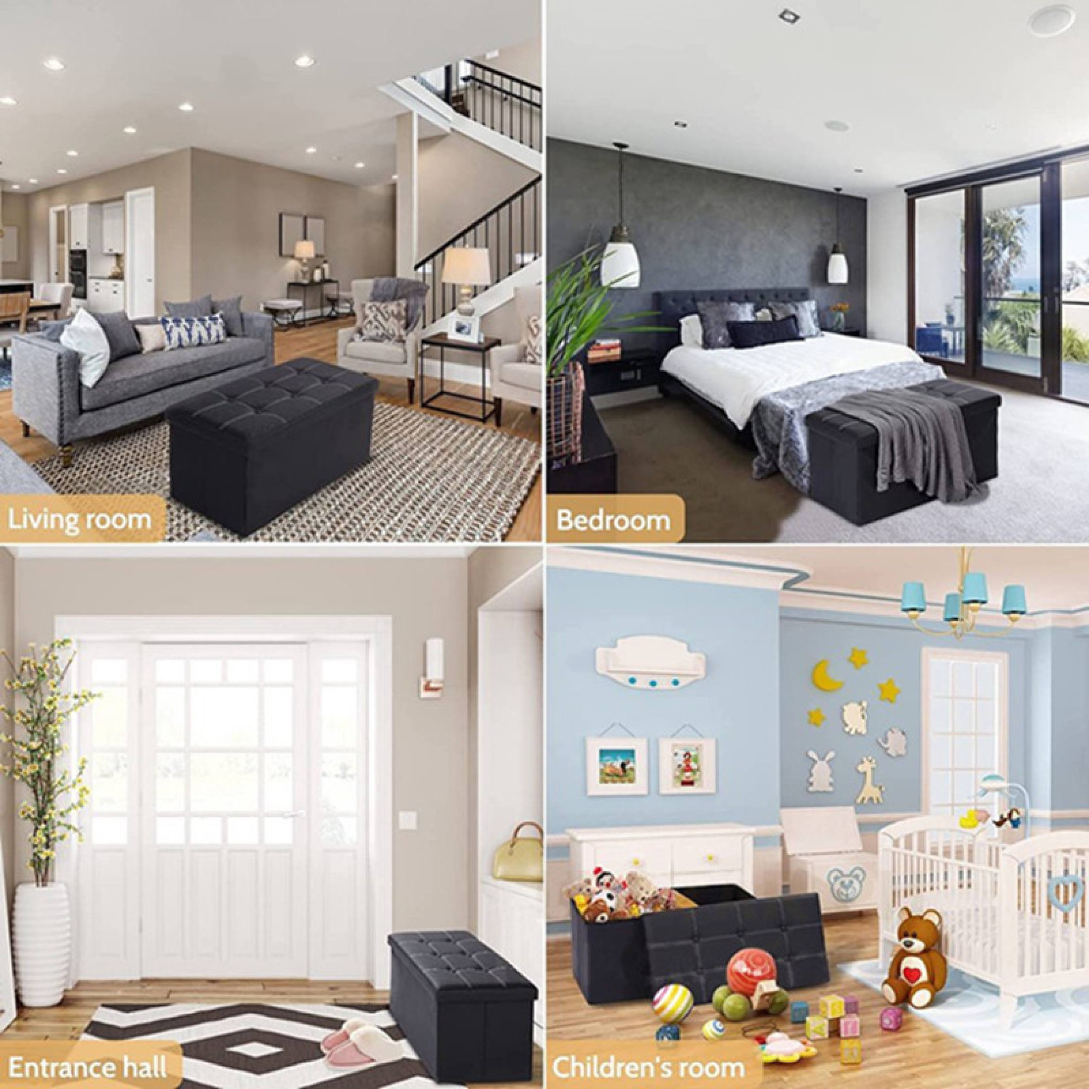 Storage Box Chair Stool Foldable Sofa Storage Box Leather Folding ...