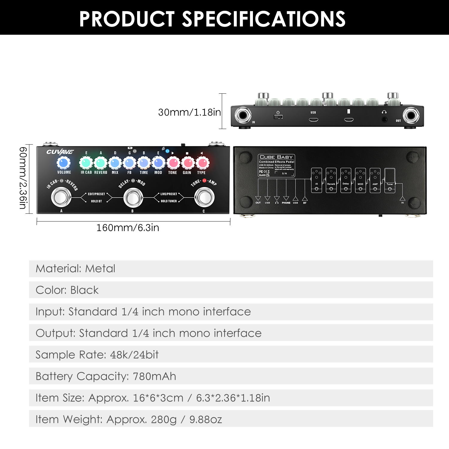 【READY STOCK 】M-VAVE / CUVAVE CUBE BABY Bass Effect Pedal Electric ...