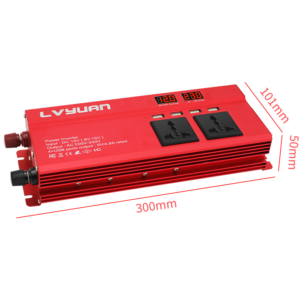 50000W Power Inverter LCD Display 4 USB Voltage Transformer DC 12V 24V ...