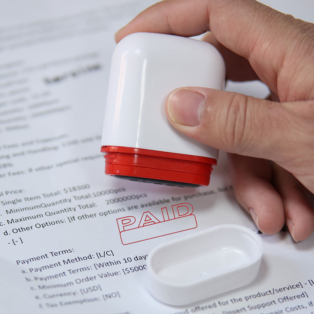 Paid 1 Piece Paid Stamp, Office Supplies, Financial Supplies Clear Mark ...