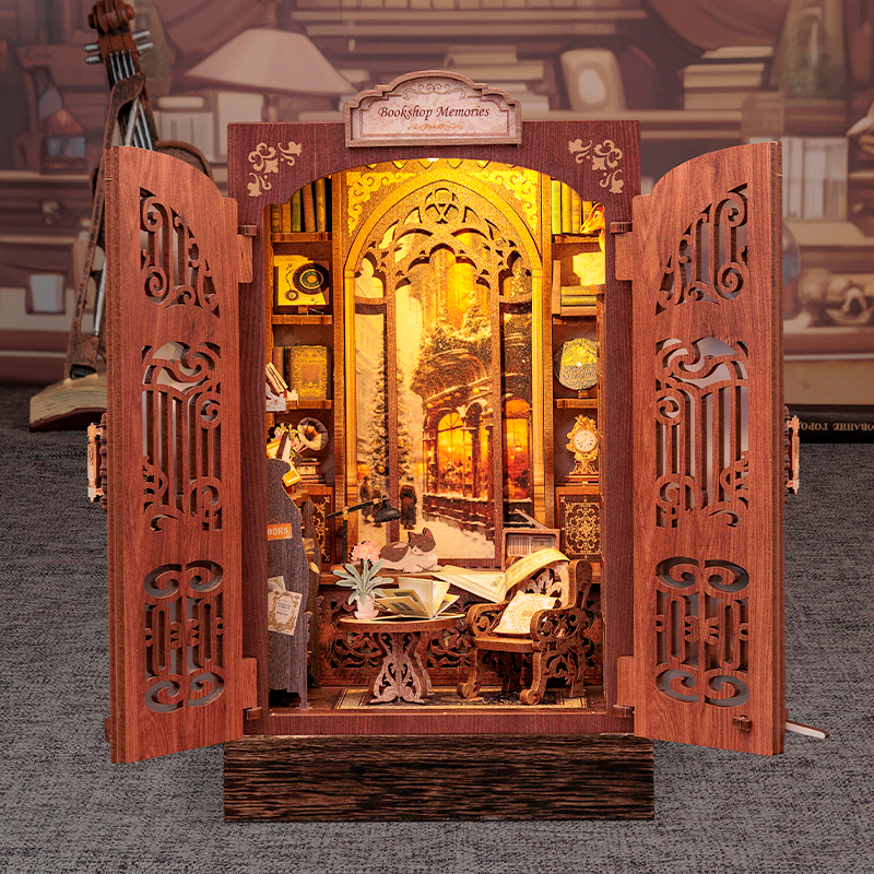 CUTEBEE SD01 Mini Book Nook DIY Doll House Miniature House 3D Puzzle Toys Gift Bookshelf ...
