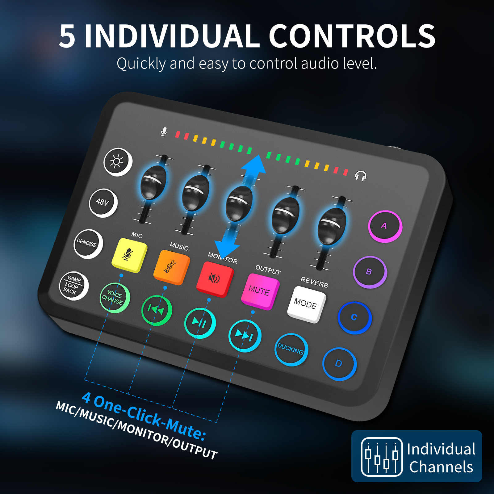 F11 Live Sound Card, Professional Audio Interface RGB Light Soundcard ...