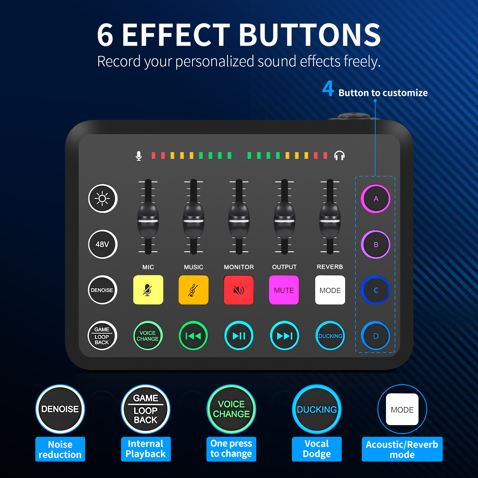 F11 Live Sound Card, Professional Audio Interface RGB Light Soundcard ...