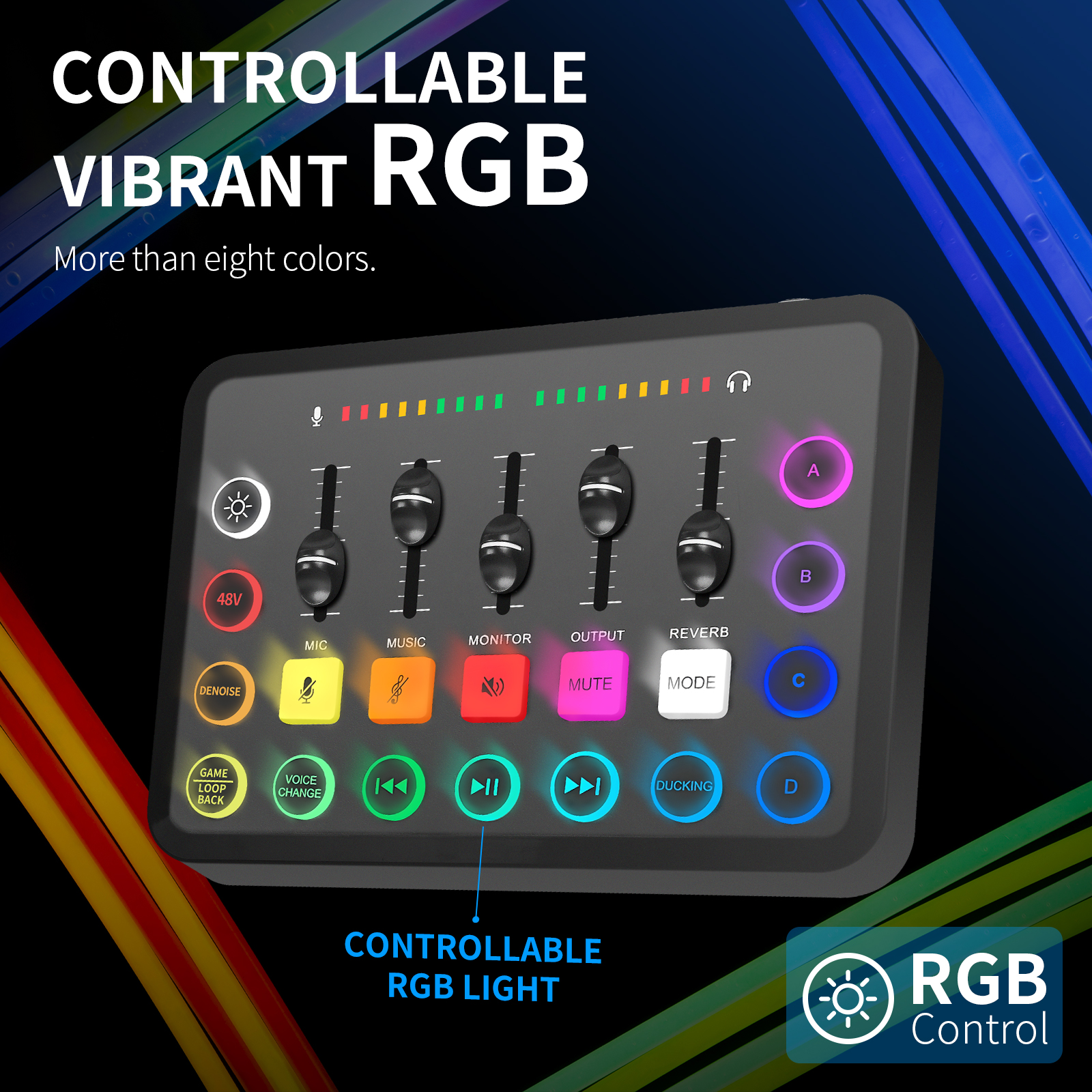 F11 Live Sound Card, Professional Audio Interface RGB Light Soundcard ...