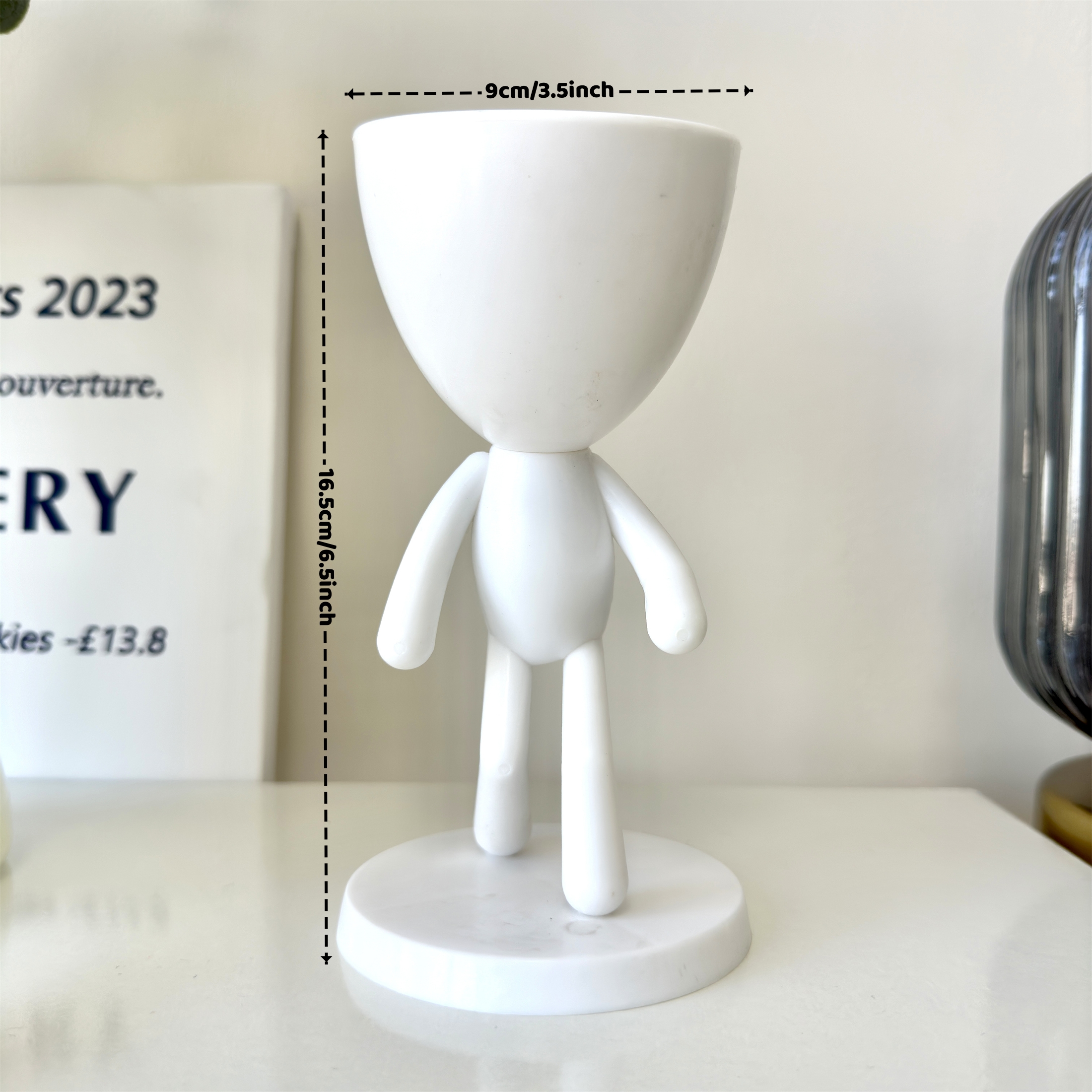 Trendy New Creative Human-Shaped Pots with Fake Succulents - Cute Desk ...