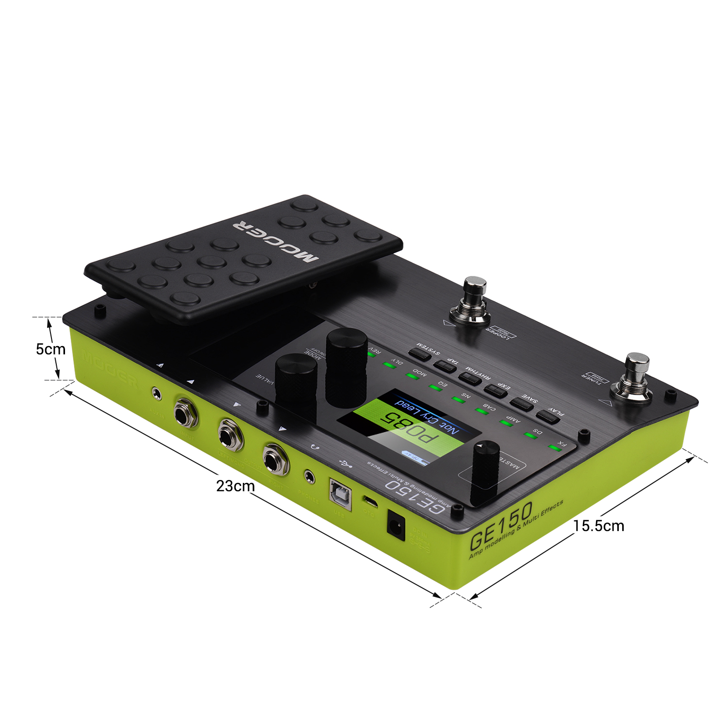 MOOER GE150 Amp Modelling & Multi Effects Pedal 55 Amplifier Models 151 ...