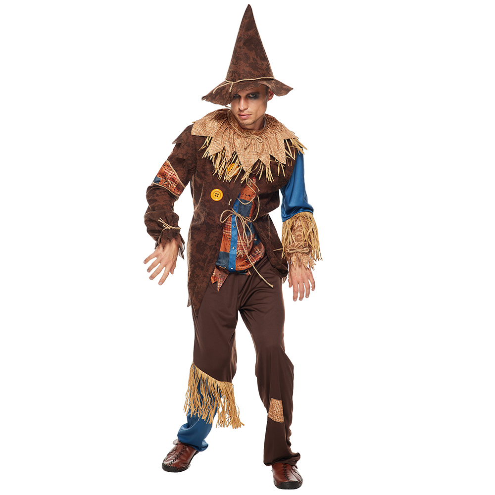 COD Adult Horror Scarecrow Costume Couple Deluxe Straw Wizard Kit ...