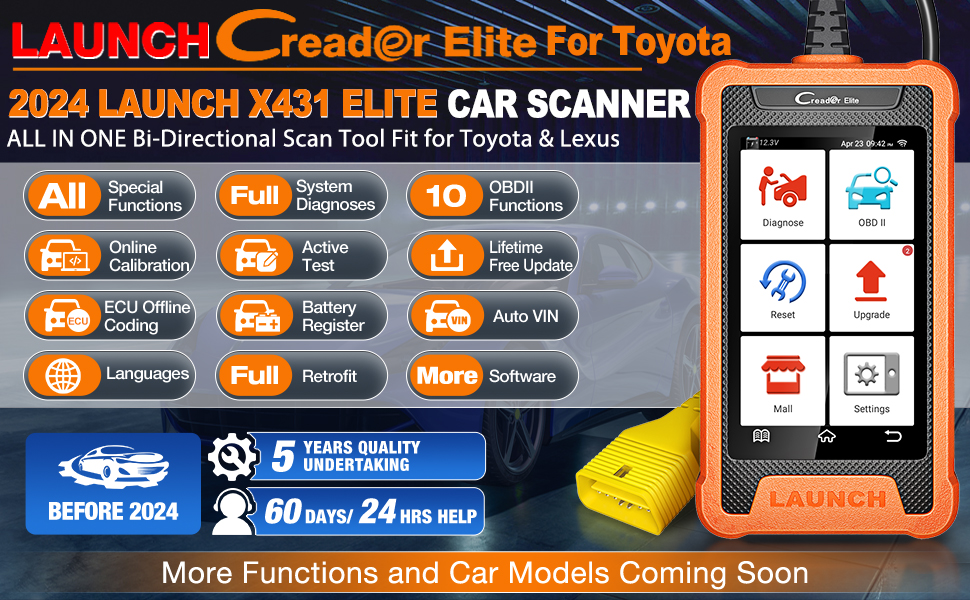 LAUNCH X431 Elite OBD2 Scanner for Toyota Lexus Full System Bi ...
