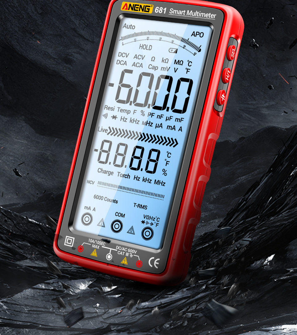 ANENG 681 Non-contact Rechargeable VA Reverse Display Multimeter Auto ...
