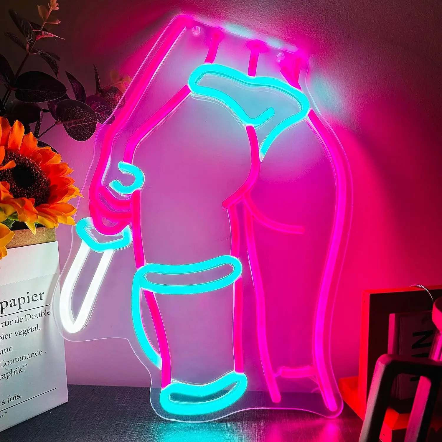 Lady Body Neon Sign, Girl Women Body Neon Light Sign, Pink LED Neon ...